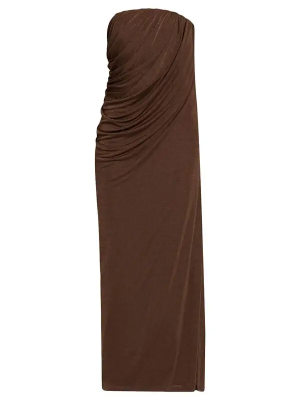 Anna Quan Zella Draped Strapless Dress - Espresso
