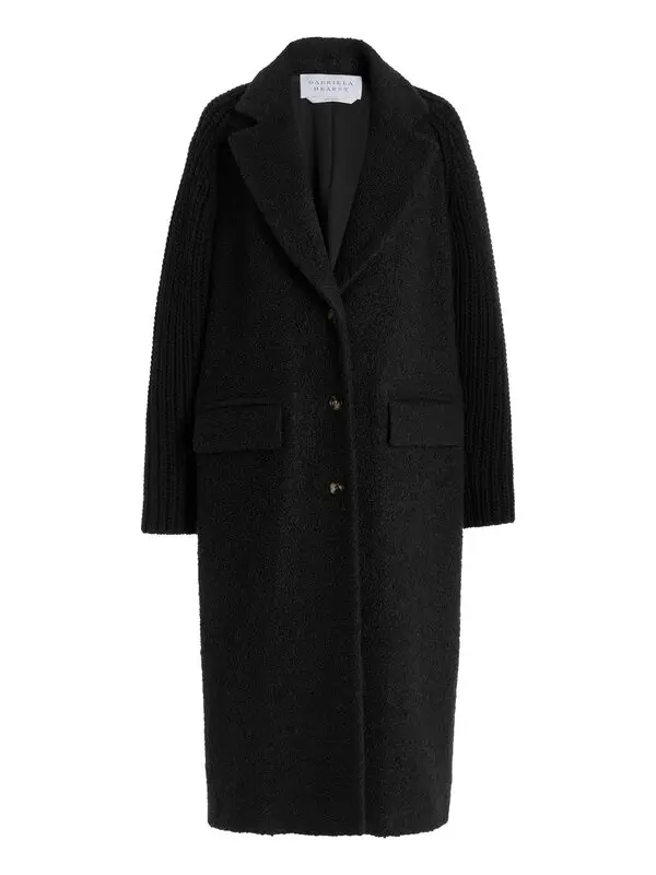 Gabriela Hearst Charles Coat In Recycled Cashmere Boucle - Black