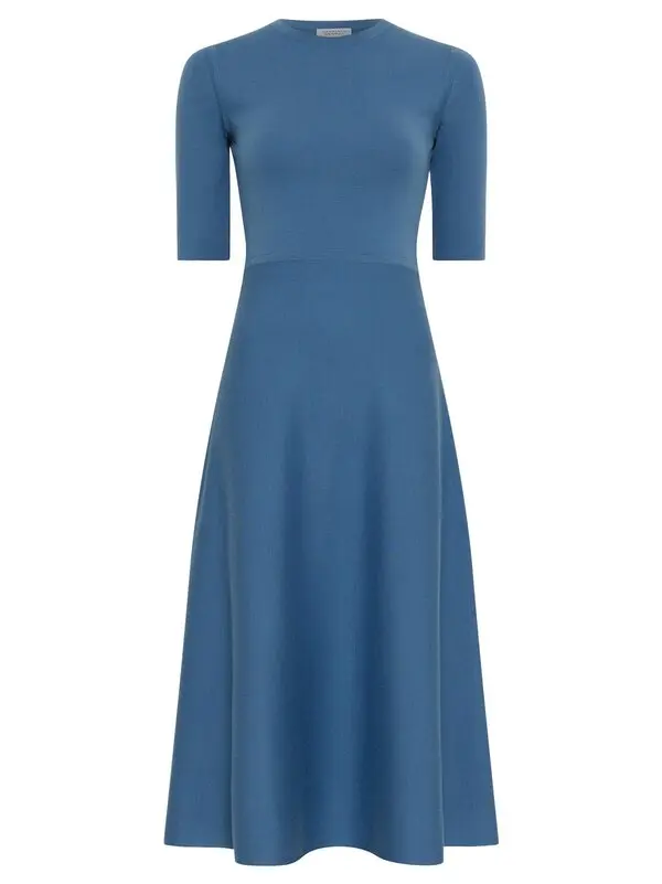Gabriela Hearst Seymore Knit Midi Dress - Sky