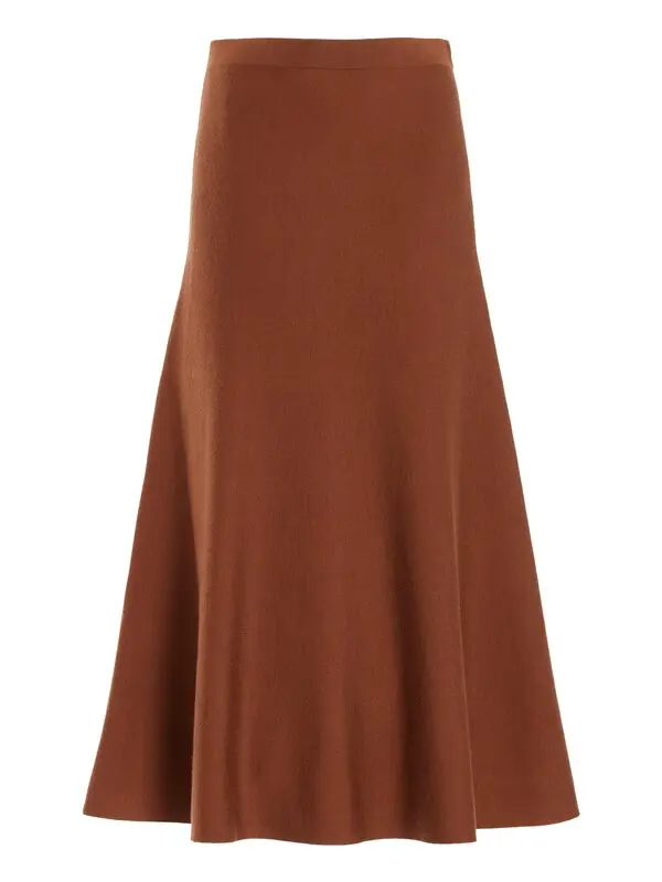 Gabriela Hearst Freddie Knit Midi Skirt - Cognac