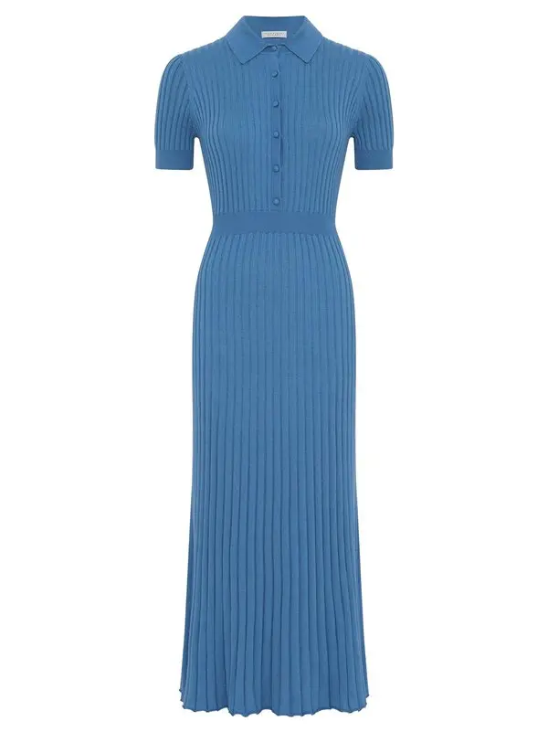 Gabriela Hearst Amor Knit Midi Dress - Sky