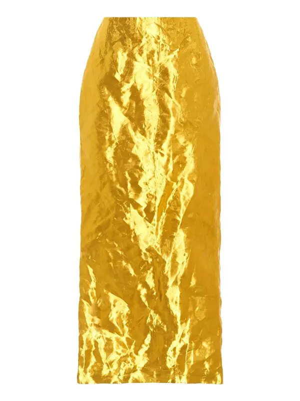 Gabriela Hearst Manuela Metallic Midi Skirt - Gold