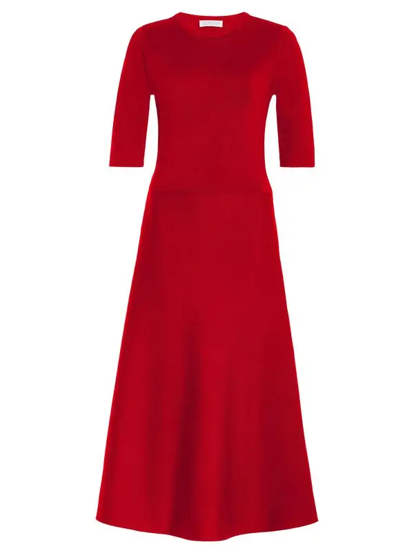 Gabriela Hearst Seymore Knit Midi Dress - Scarlet Red