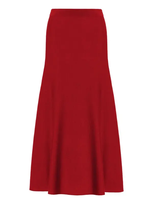 Gabriela Hearst Freddie Knit Midi Skirt - Scarlet Red