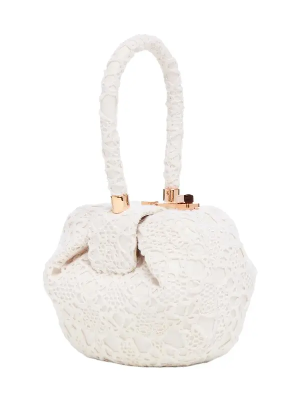 Gabriela Hearst Demi Bag In Nappa Leather With Cashmere Lace - Ivory