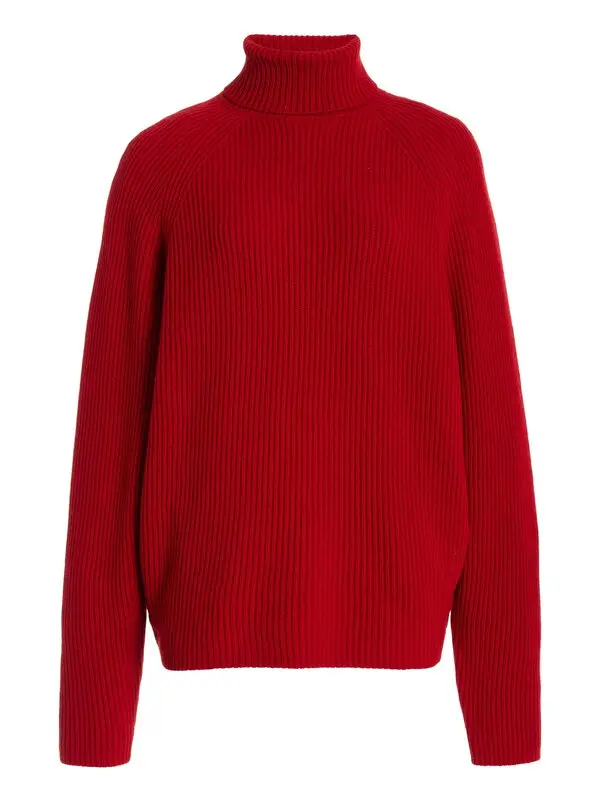 Gabriela Hearst Wigman Cashmere Turtleneck Sweater - Scarlet Red