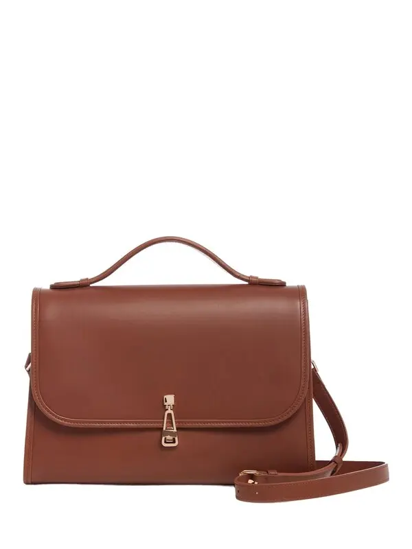 Gabriela Hearst Large Leonora Flap Bag - Cognac