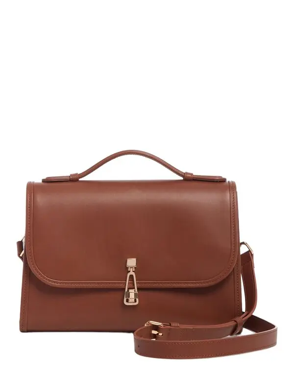 Gabriela Hearst Leonora Medium Flap Bag - Cognac