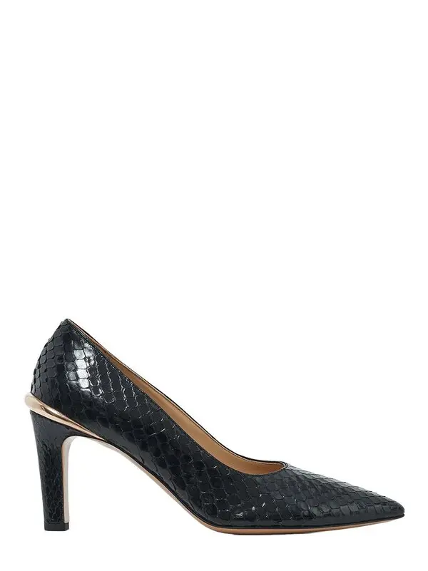 Gabriela Hearst Edwina Snakeskin Stiletto Pumps - Black