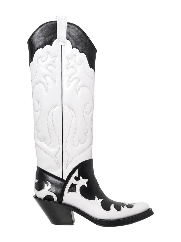 Gabriela Hearst Capitana Cowboy Boot - White/black