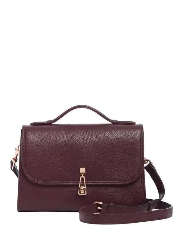 Gabriela Hearst Medium Leonora Flap Bag In Textured Leather - Bordeaux