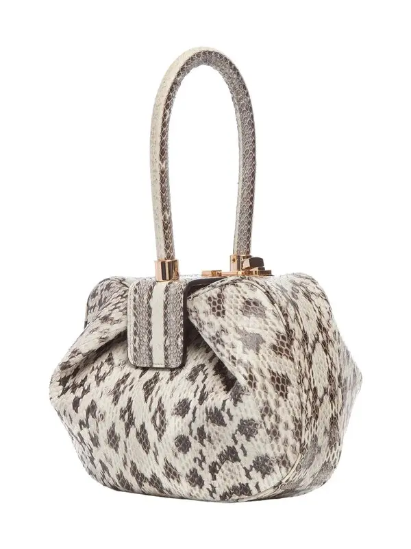 Gabriela Hearst Nina Bag In Snakeskin - Black/ivory