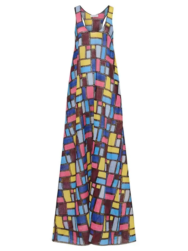 Gabriela Hearst Niki Patchwork Maxi Dress - Aurora Multi