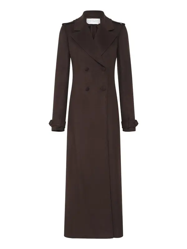 Gabriela Hearst Houstt Winter Silk Trench Coat - Chocolate