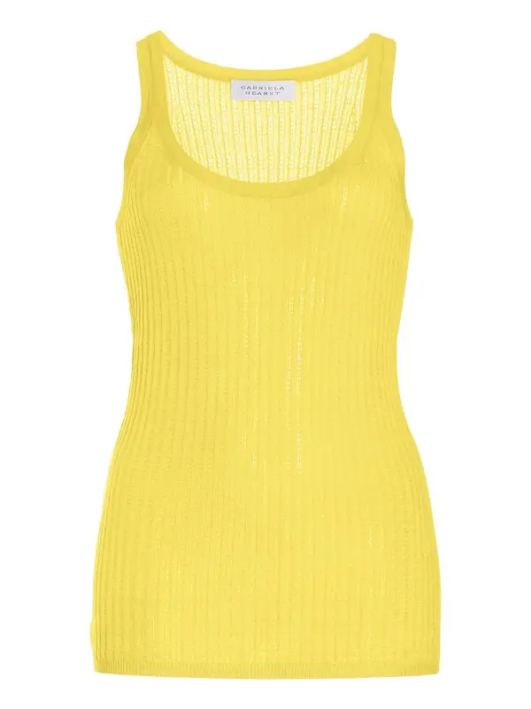 Gabriela Hearst Nevin Pointelle Knit Tank Top - Goldenrod