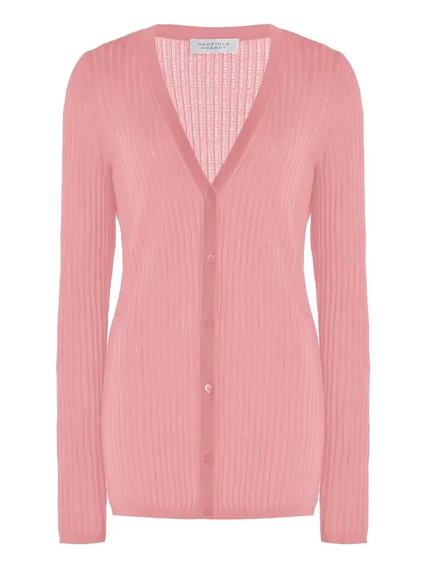 Gabriela Hearst Emma Pointelle Knit Cardigan - Rosa
