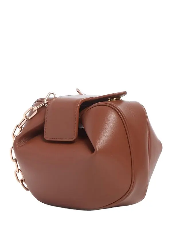 Gabriela Hearst Soft Demi Clutch With Chain - Cognac