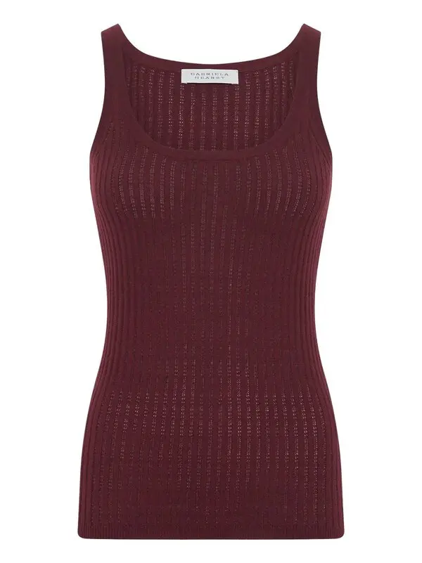 Gabriela Hearst Nevin Pointelle Knit Tank Top - Bordeaux