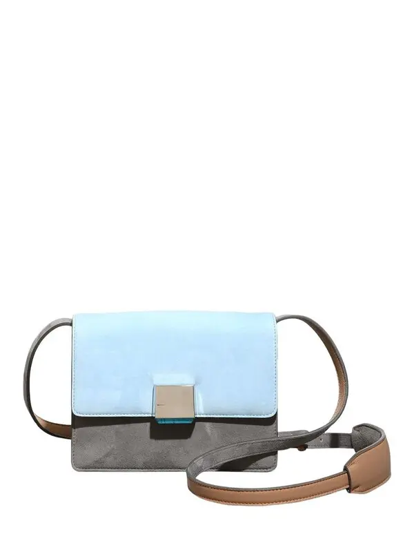 Gabriela Hearst Mercedes Flap Bag - Grey/light Blue/nude