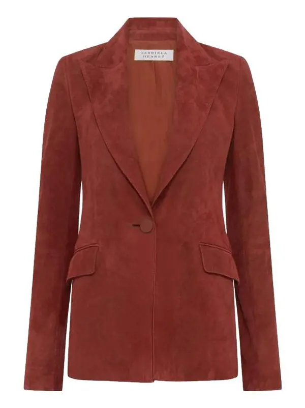 Gabriela Hearst Leiva Suede Blazer - Burnt Sienna