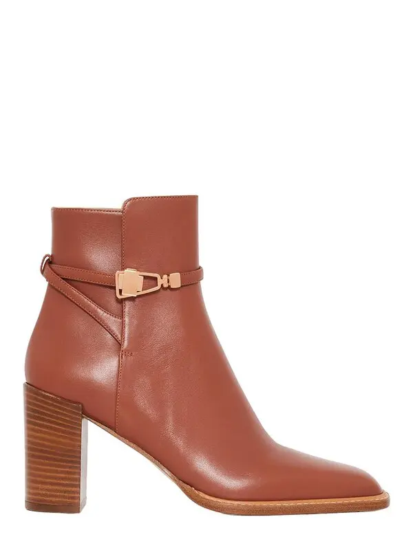 Gabriela Hearst Nina Clasp Ankle Boots - Cognac