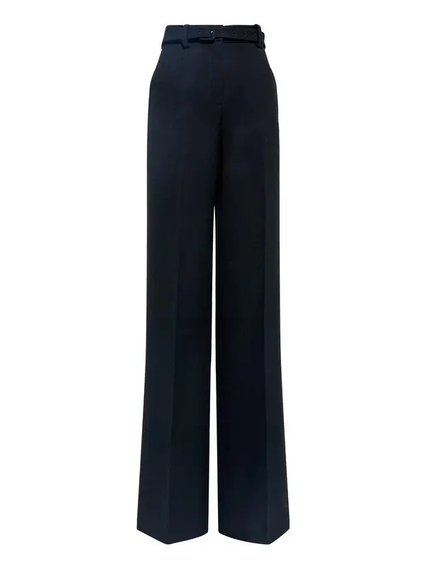Gabriela Hearst Norman Wide-leg Pant In Recycled Virgin Wool - Black
