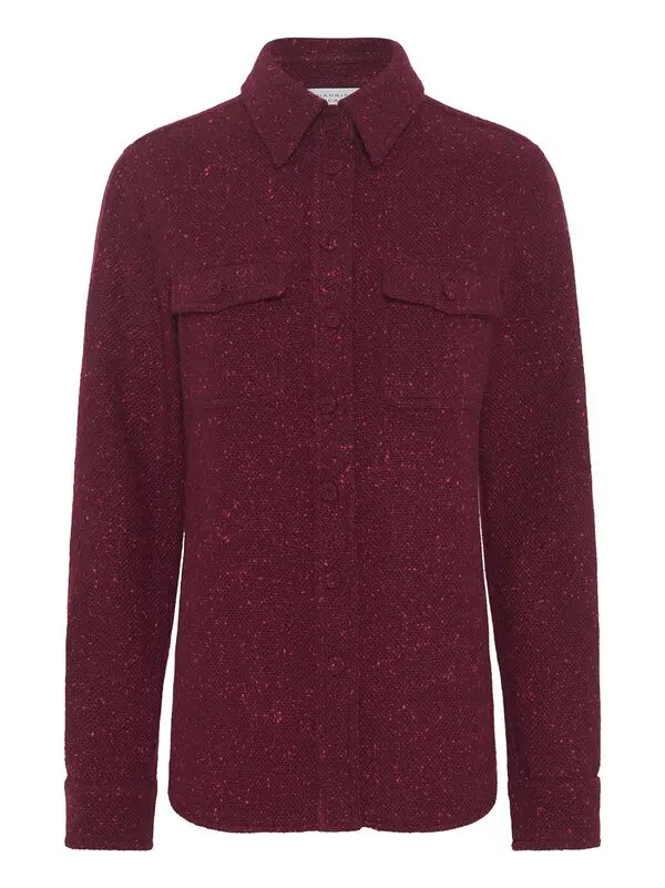 Gabriela Hearst John Austin Speckled Cashmere Shirt - Bordeaux