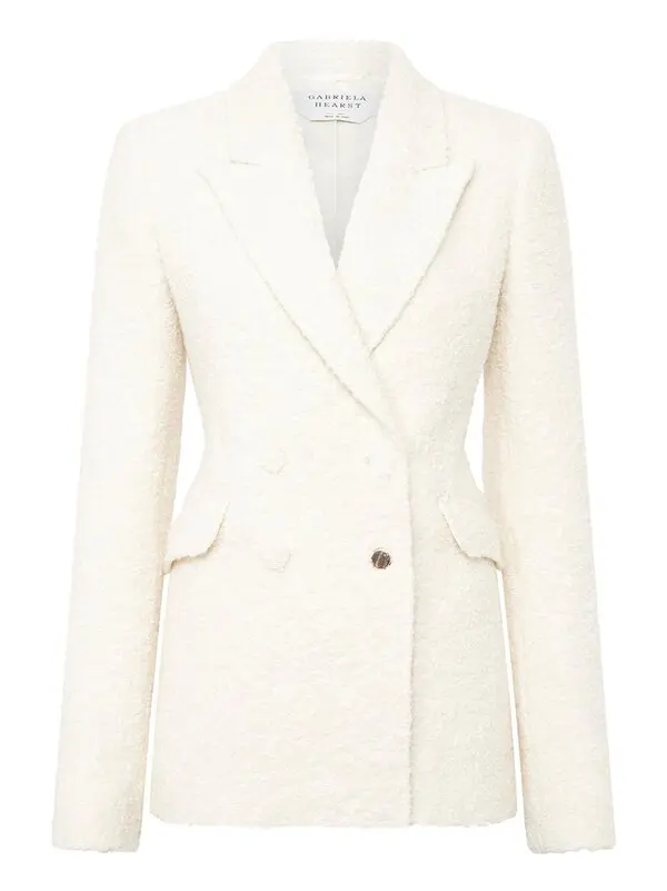 Gabriela Hearst Stephanie Recycled Cashmere Boucle Blazer - Ivory