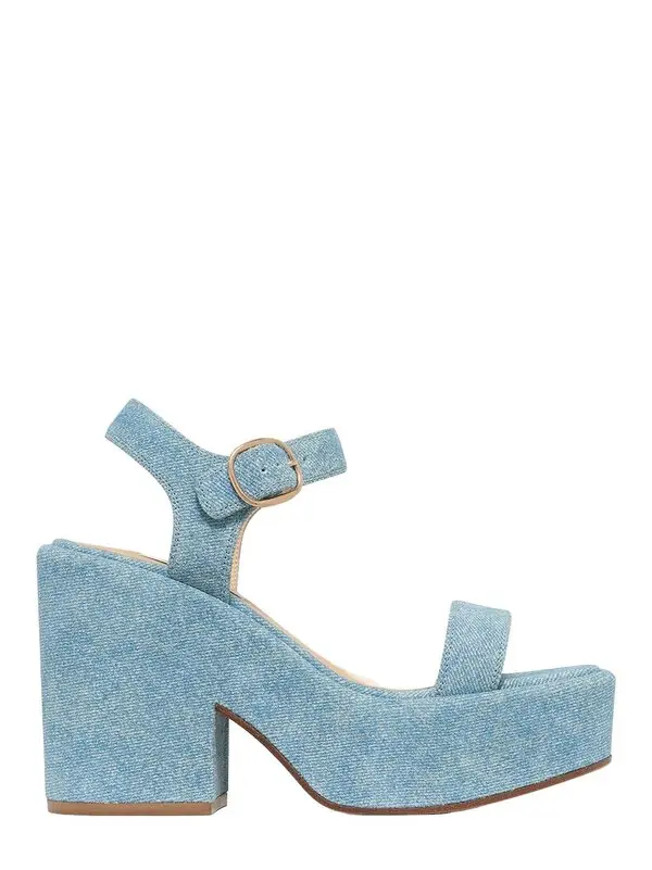 Gabriela Hearst Iman Platform Sandal - Light Blue Denim