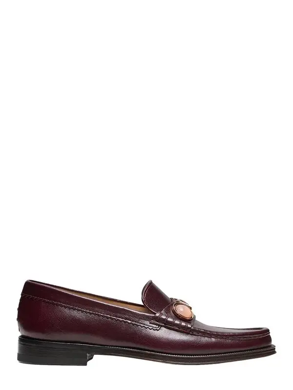 Gabriela Hearst Melchora Stone Loafer - Bordeaux