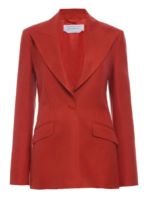 Gabriela Hearst Leiva Linen Twill Blazer - Antelope Orange