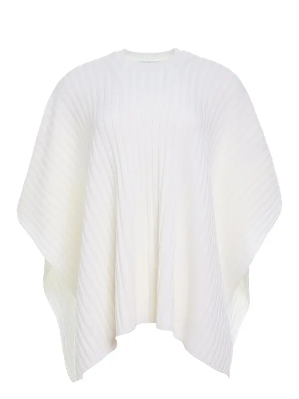 Gabriela Hearst Baron Knit Cropped Poncho - Ivory