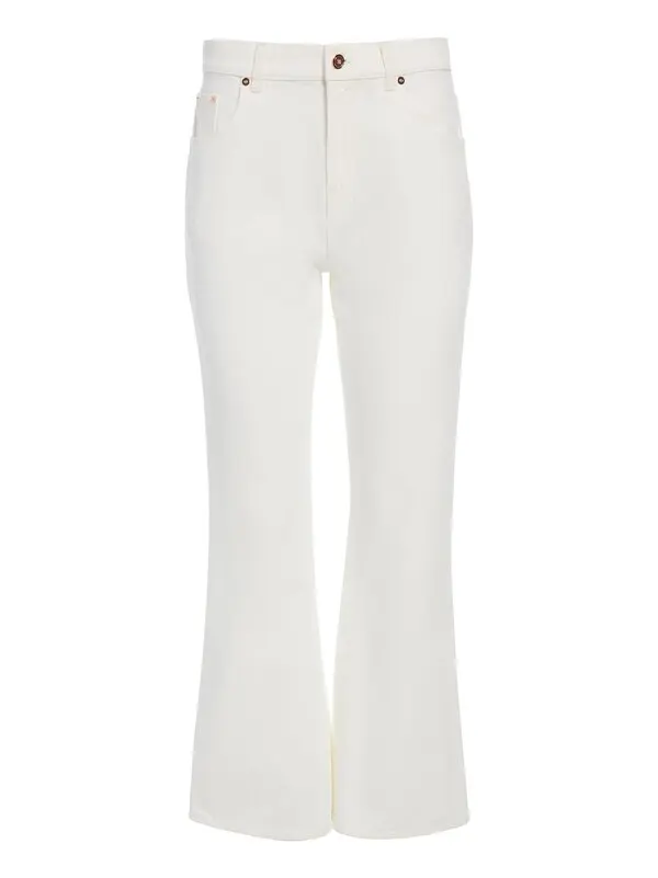 Gabriela Hearst Ezra Bootcut Cropped Recycled Cotton Jeans - White