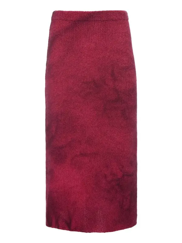 Gabriela Hearst Dorcas Cashmere Knit Midi Skirt - Bordeaux
