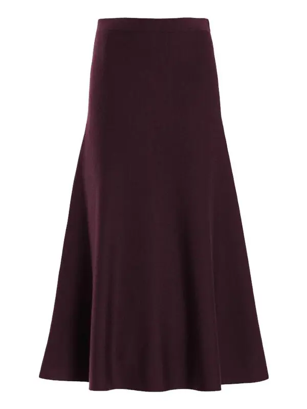 Gabriela Hearst Merino Wool Cashmere Freddie Knit Midi Skirt - Deep Bordeaux