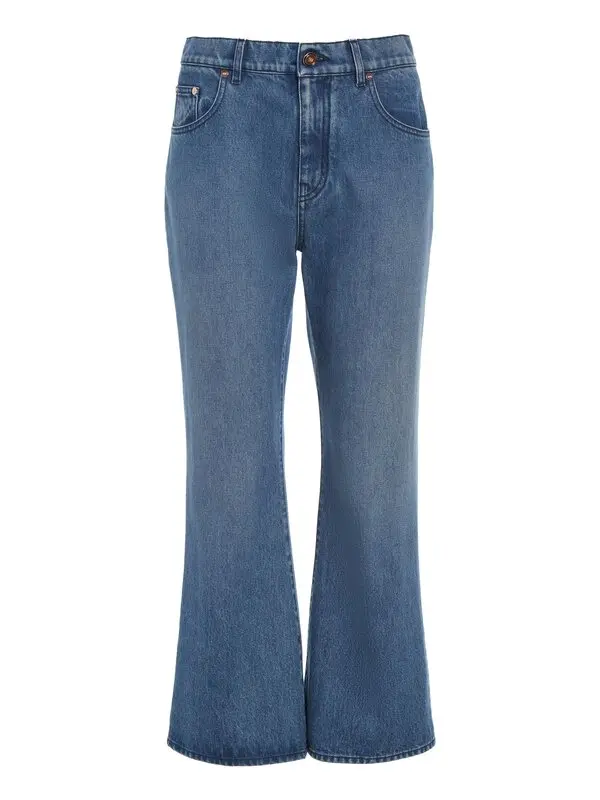 Gabriela Hearst Ezra Bootcut Cropped Jeans - Uruguayan Blue