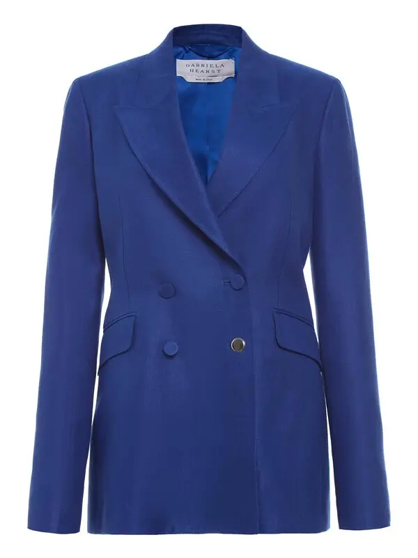 Gabriela Hearst Angela Linen Twill Blazer - Cobalt