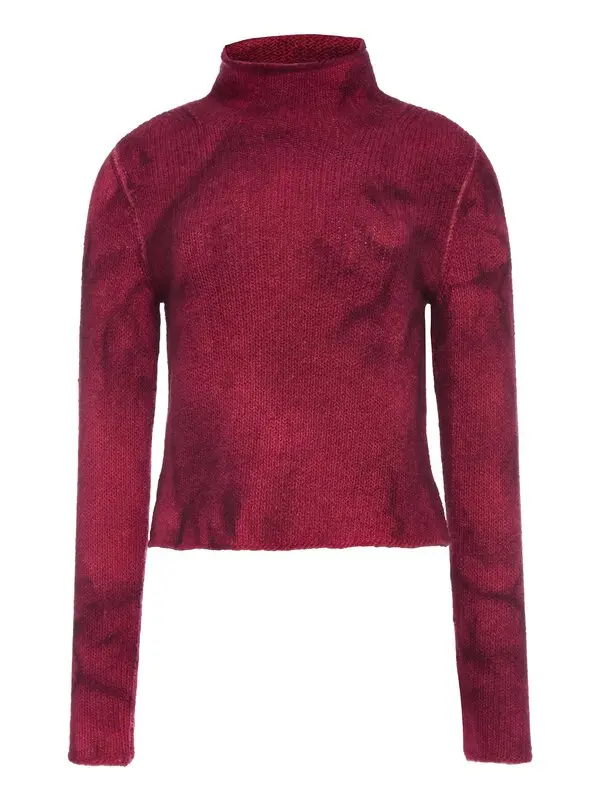Gabriela Hearst Daina Cropped Knit Turtleneck - Bordeaux