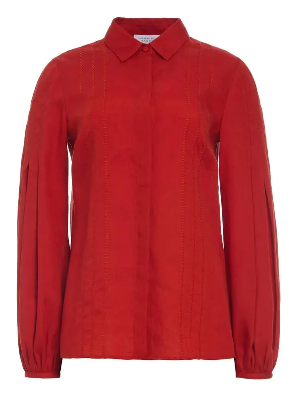 Gabriela Hearst Inga Linen Blouse - Antelope Orange