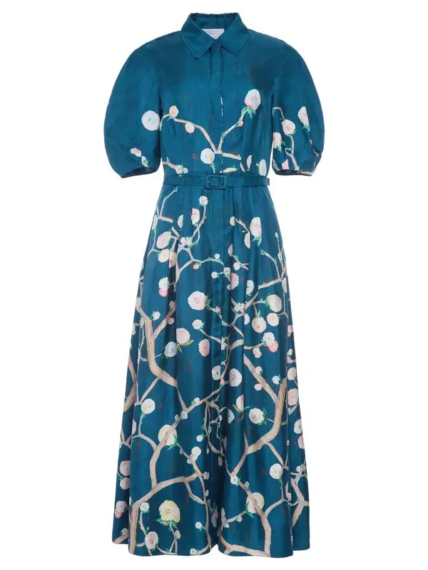 Gabriela Hearst Maude Printed Silk Twill Shirtdress - Blue Multi
