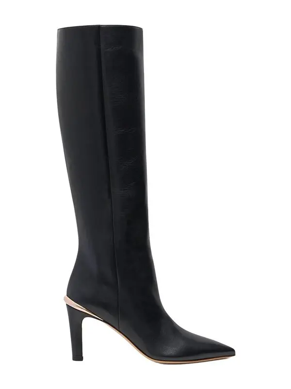 Gabriela Hearst Aura Leather Tall Stiletto Boots - Black