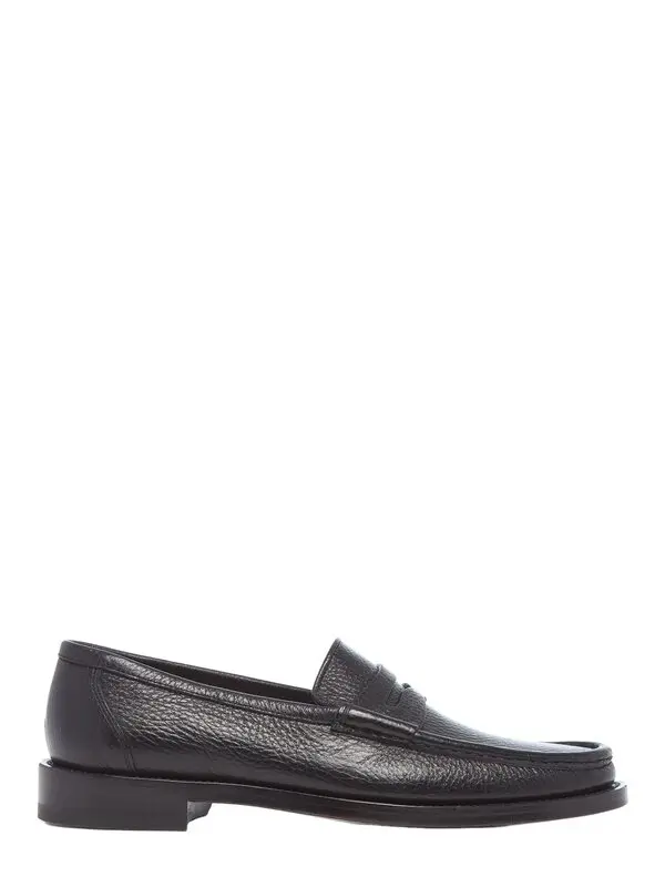 Gabriela Hearst Pierre Textured Leather Loafer - Black