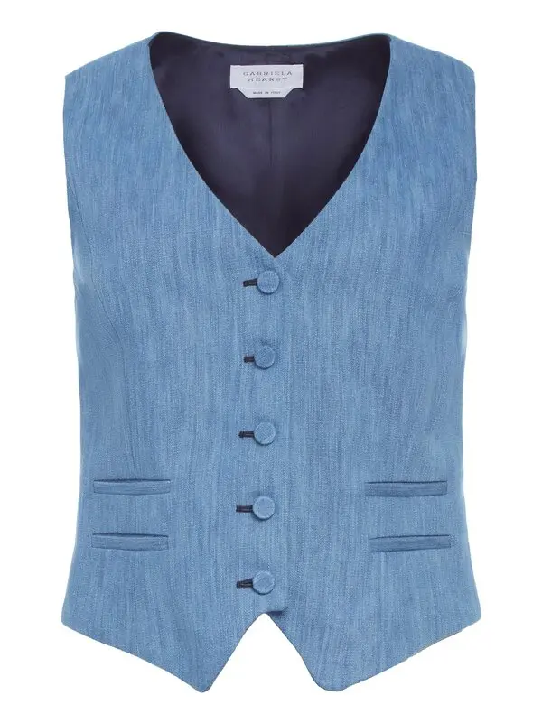 Gabriela Hearst Coleridge Denim Vest - Medium Blue