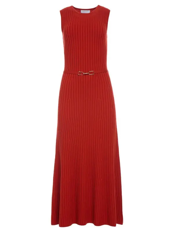 Gabriela Hearst Meier Knit Midi Dress - Antelope Orange