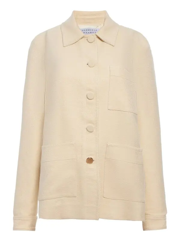 Gabriela Hearst Ulu Chore Jacket In Silk Tweed - Ivory