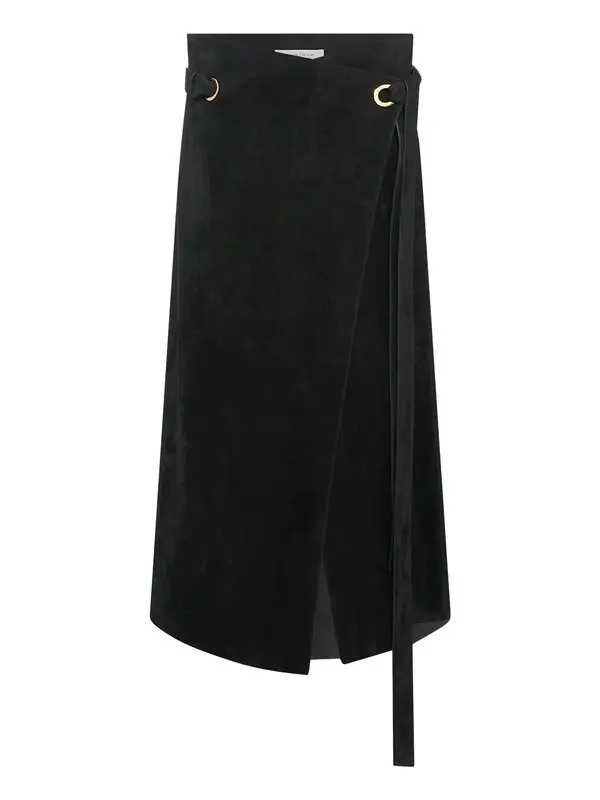Gabriela Hearst Idalia Wrap Midi Skirt - Black