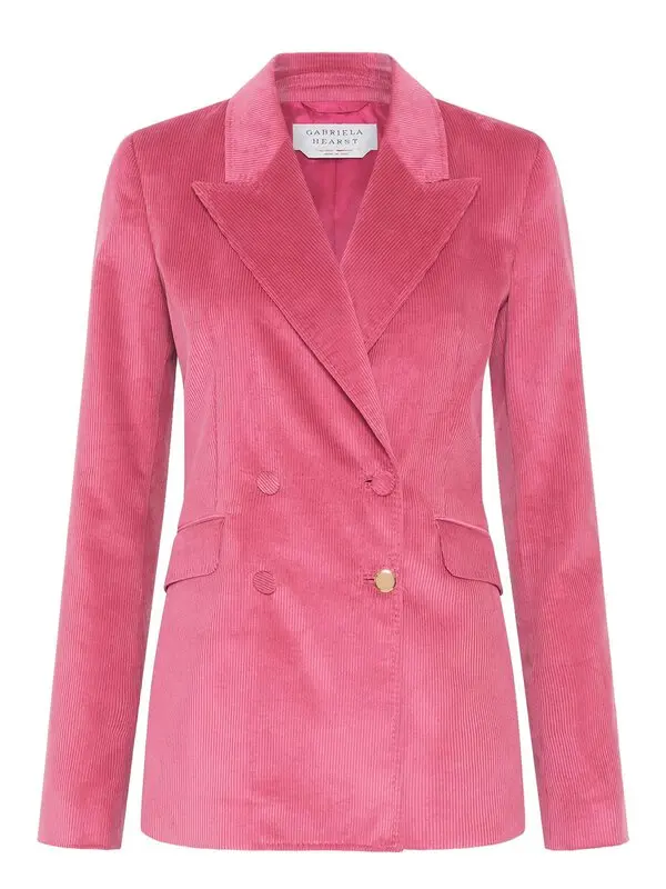 Gabriela Hearst Angela Sea Island Cotton Corduroy Blazer - Fuchsia