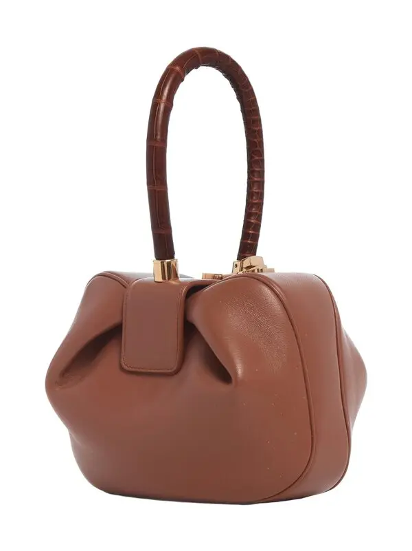 Gabriela Hearst Nina Bag In Nappa Leather With Crocodile Handle - Cognac