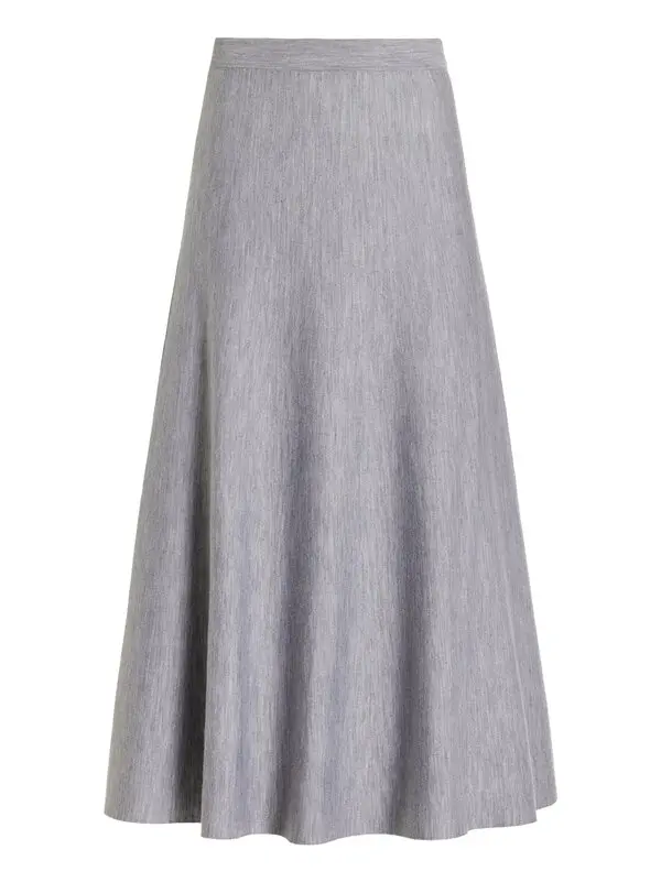 Gabriela Hearst Merino Wool And Cashmere Midi Skirt - Heather Grey