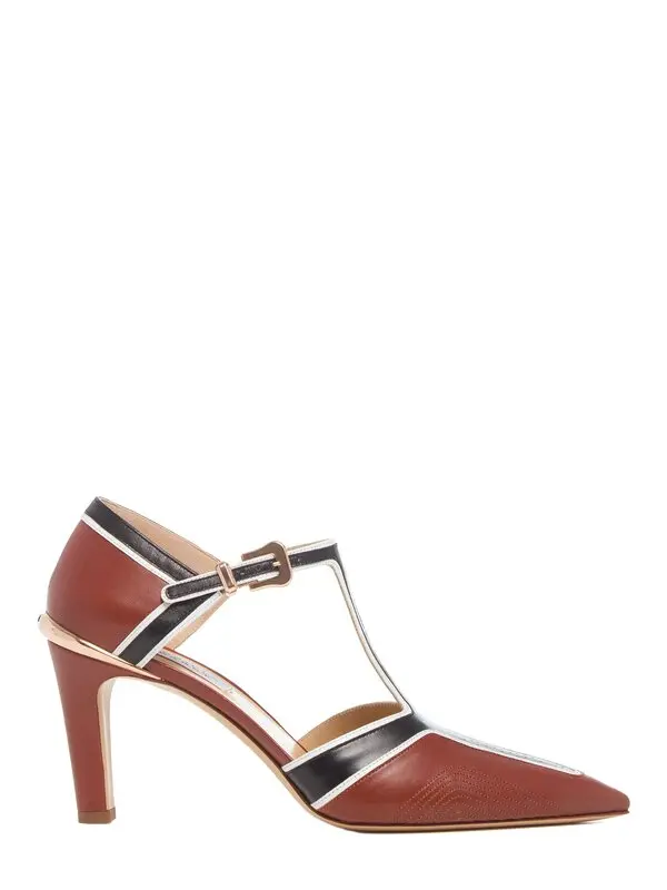 Gabriela Hearst Indi Moto T-strap Pump - Cognac